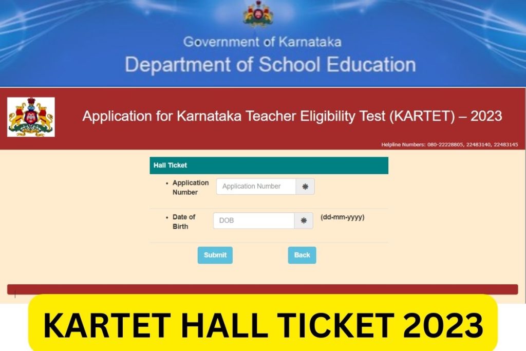 Kartet Hall Ticket 2023 Karnataka Tet Admit Card Download Link